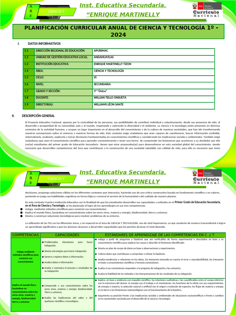 Plan Anual Cyt 1ro | PDF