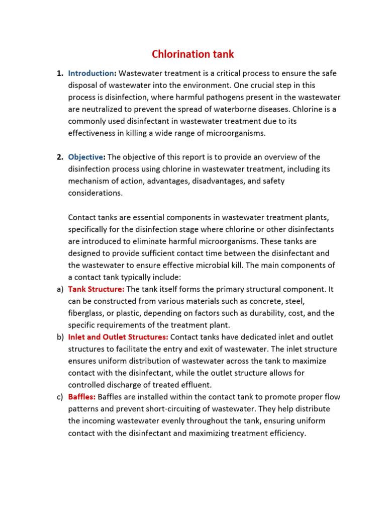 Chlorination Tank | PDF