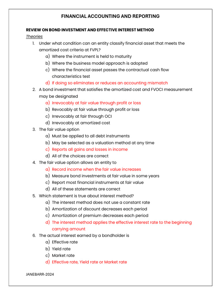 Review For Bond Investment and EIM | PDF
