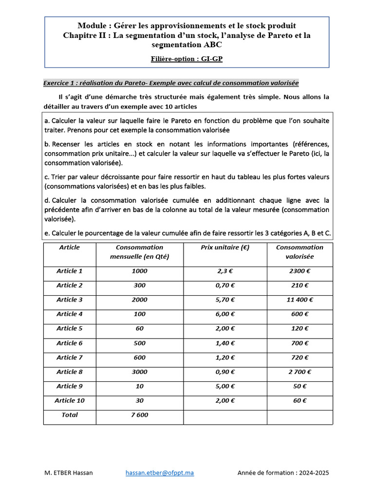 Serie 2 Des Exercices-Chapitre I GP | PDF