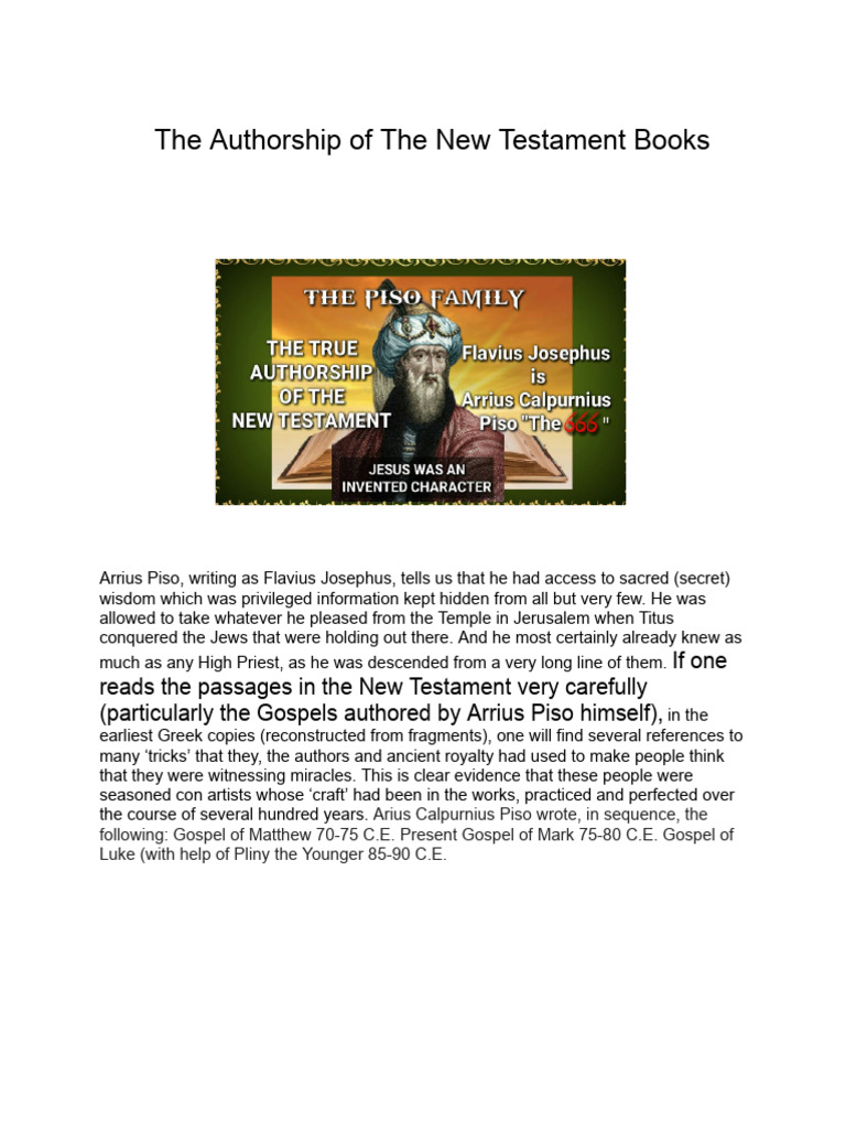 New Testament Authorship Revealed | PDF | Bible | Torah