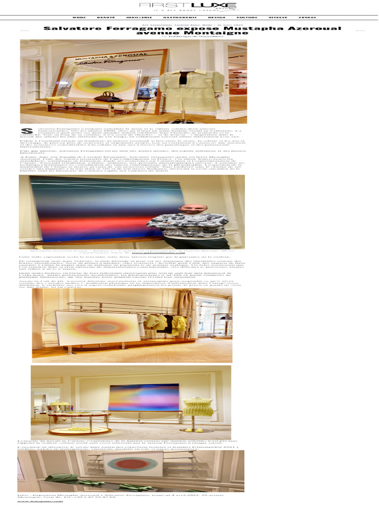MA FIRST LUXE MAG Salvatore Ferragamo Expose Mustapha Azeroual Avenue ...