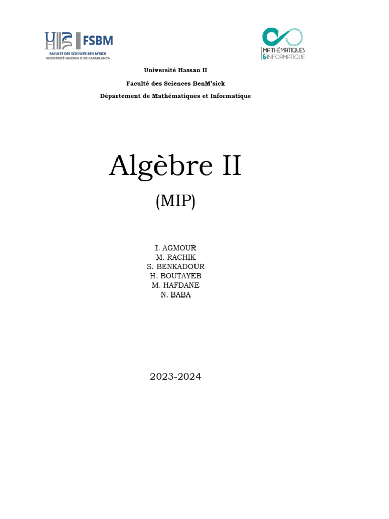 Algebre | PDF