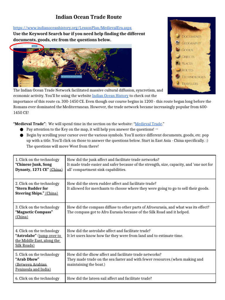 Indian Ocean Trade Route | PDF