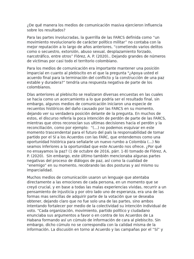 De Qué Manera Los Medios de Comunicación Masiva Ejercieron Influencia Sobre Los Resultados | PDF