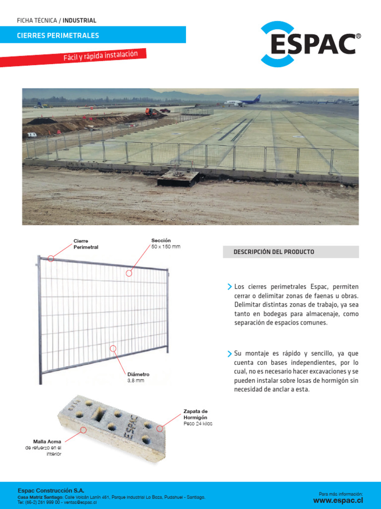 Ficha Tecnica Cierres Perimetrales | PDF
