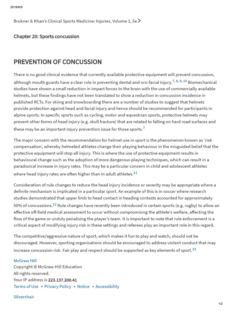 Prevention of Concussion | PDF