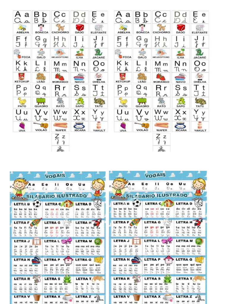 Alfabeto E Familia Silábica Para Imprimir Pdf