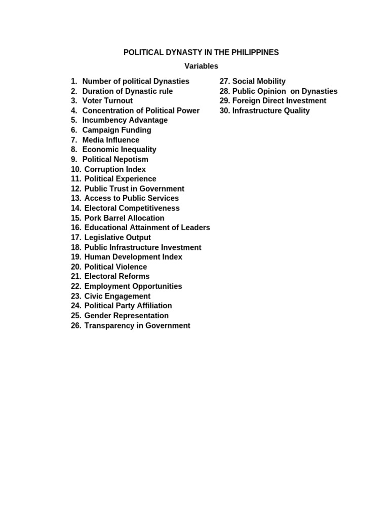 Political Dynasty in The Philippines | PDF | Economic Inequality ...