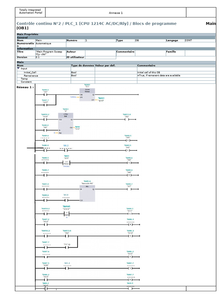 Controle Tia portal Ladder | PDF