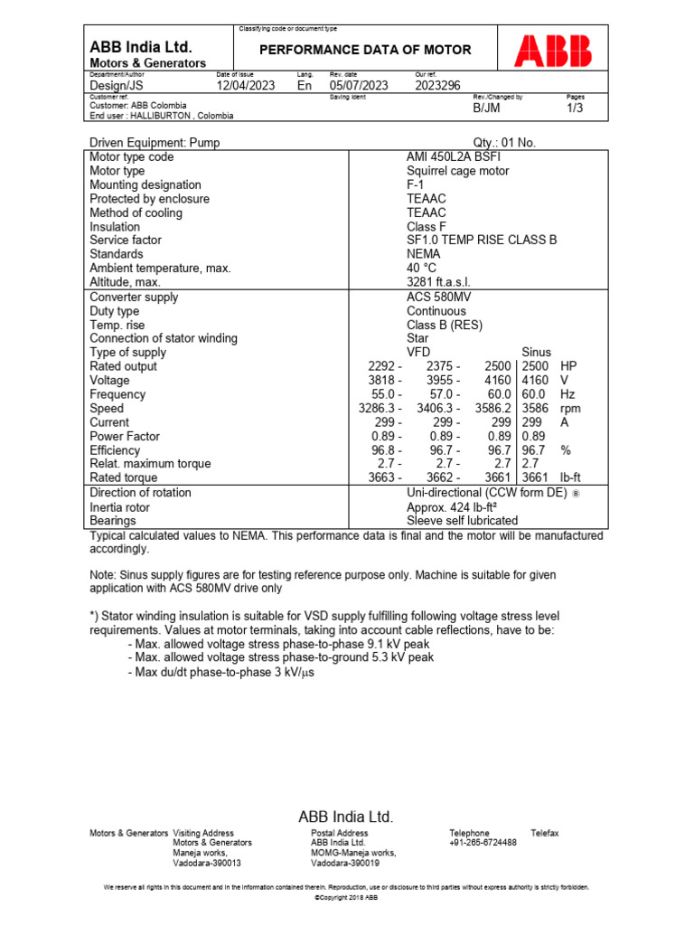 ABB India LTD.: Motors & Generators | PDF