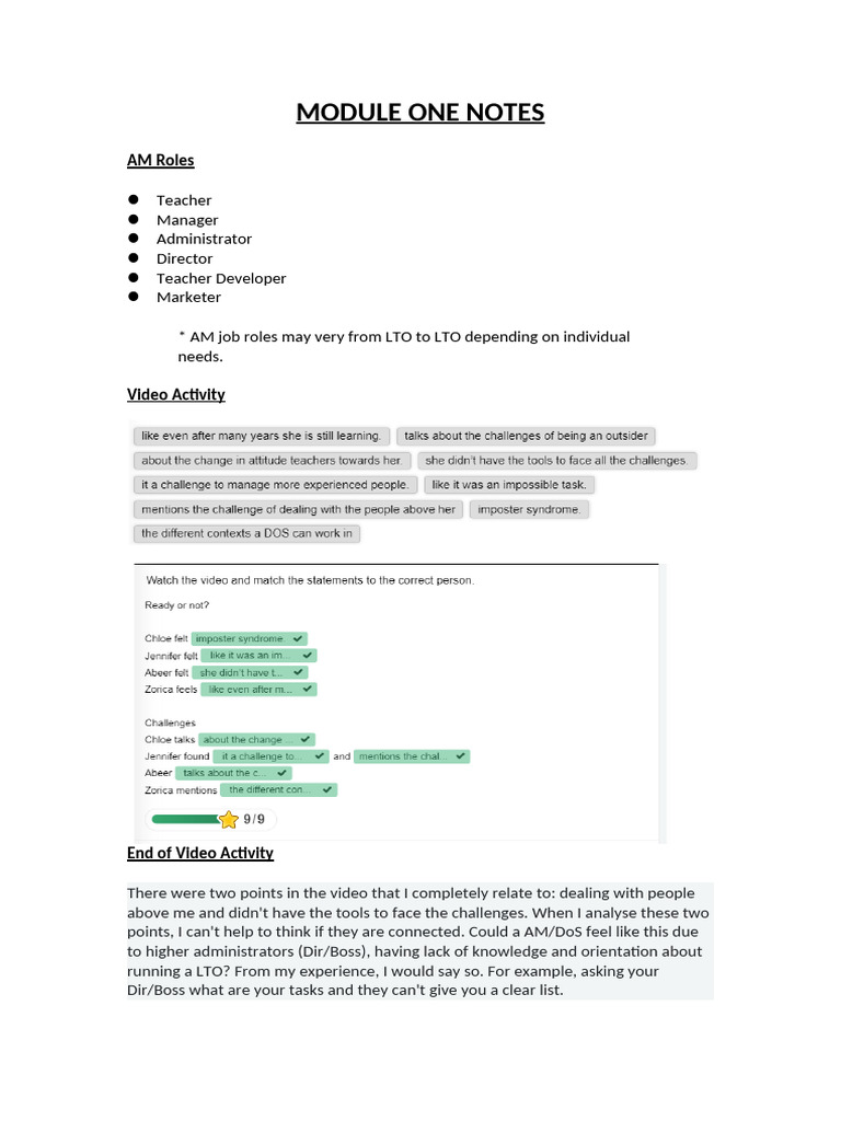 Module One Notes | PDF