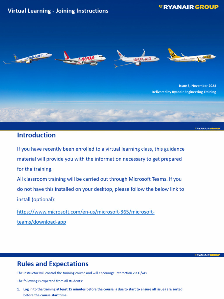 Virtual Learning - Joining Instructions (Issue 3) | PDF