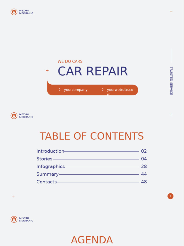 Car Repair PowerPoint Presentation Template | PDF