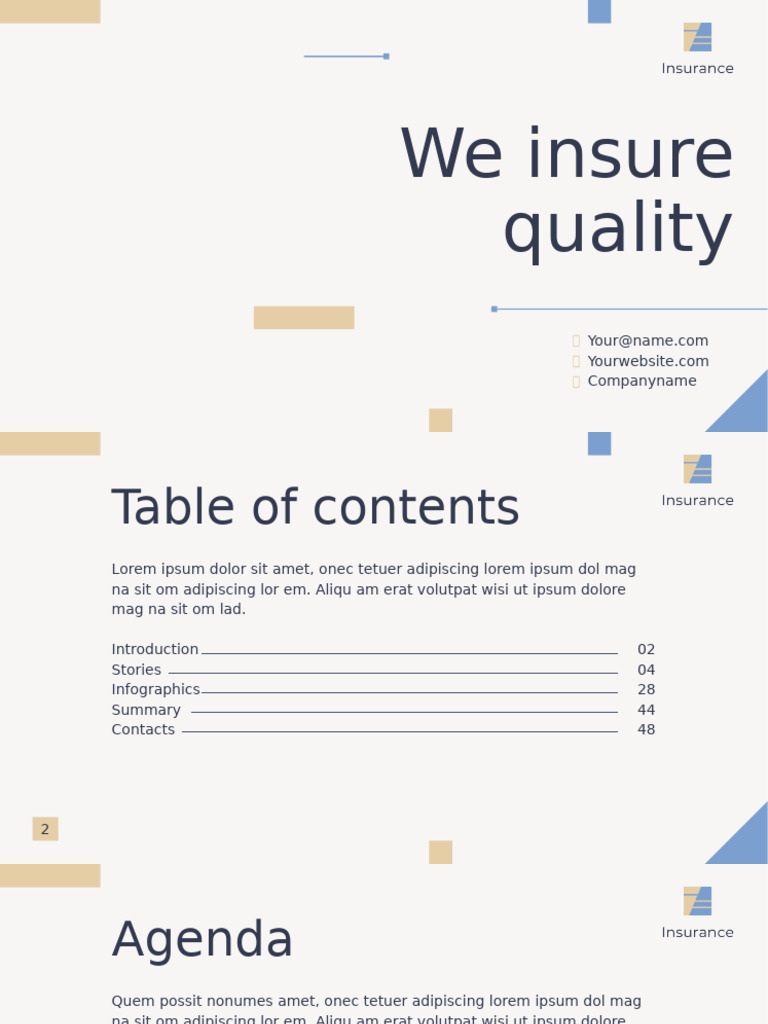 Insurance Agency PowerPoint Presentation Template | PDF