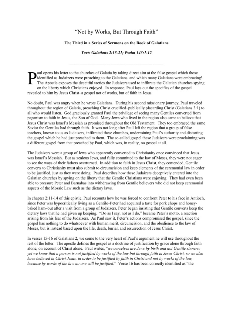 03 Not by Works but Through Faith -- 2 15-21 Edited | PDF