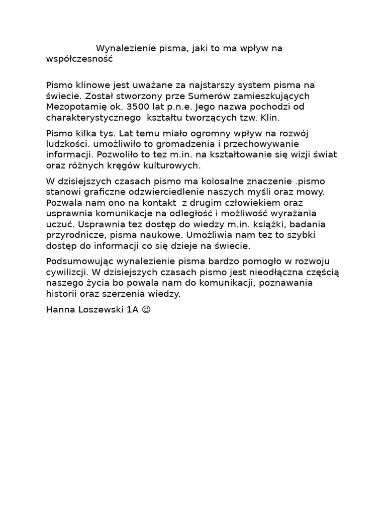 Wynalezienie Pisma | PDF