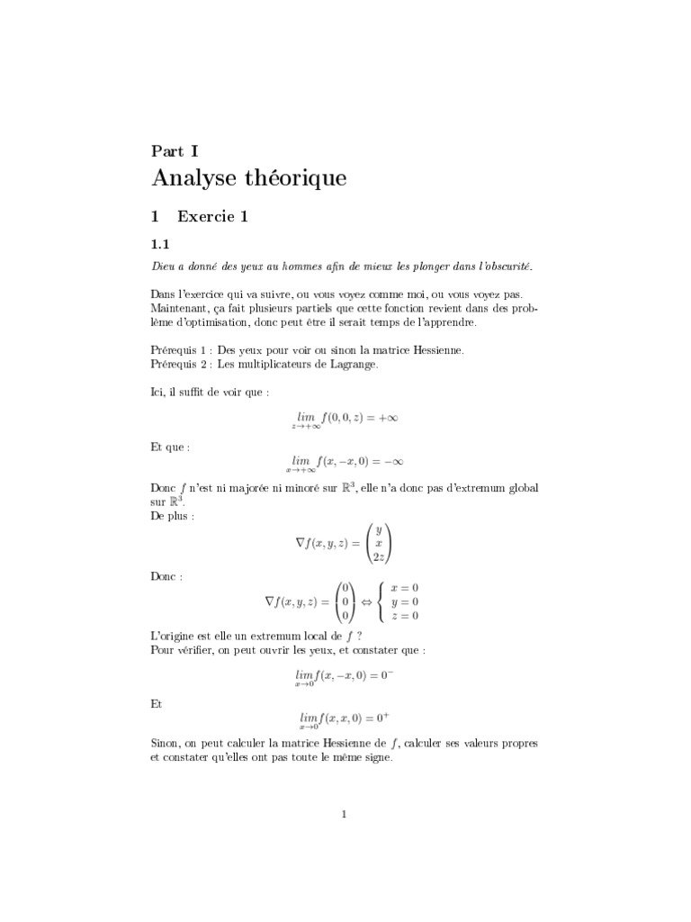 Correction Partiel Analyse Théorique 2020 | PDF