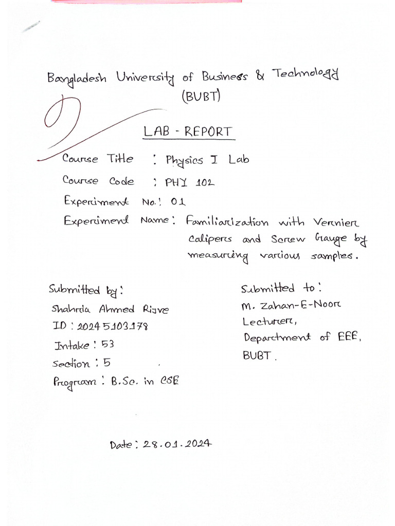 Lab Report Format | PDF