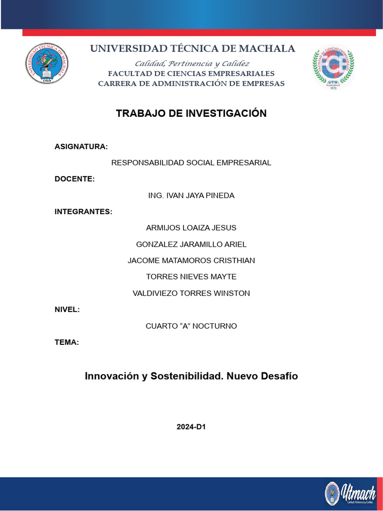 Innovación y Sotenibilidad. Nuevo Desafío - Armijos Jesus - Gonzalez ... Innovación y Sotenibilidad. Nuevo Desafío - Armijos Jesus - Gonzalez ...