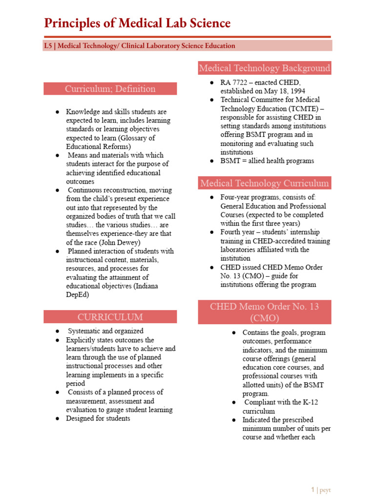 PMLS - L5 - Medical Technology/ Clinical Laboratory Science Education | PDF