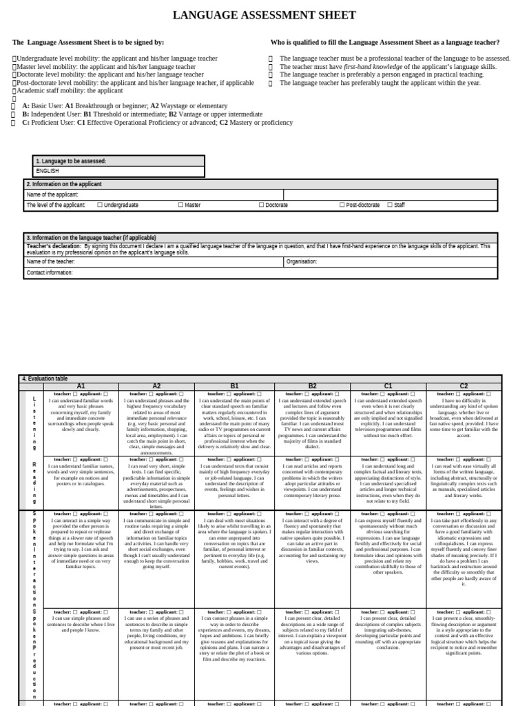 Language Certificate | PDF