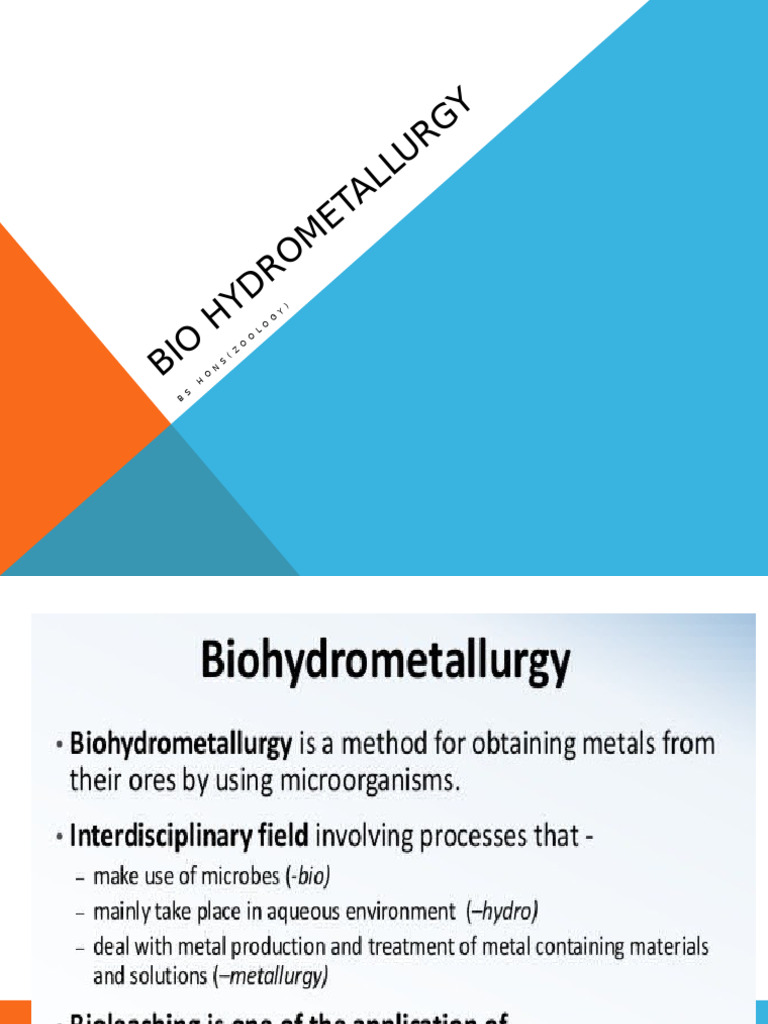 Bio hydrometallurgy | PDF
