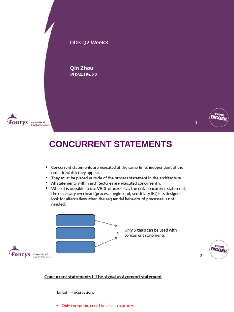 DD3 Q2 Week3 Concurrent Statements | PDF