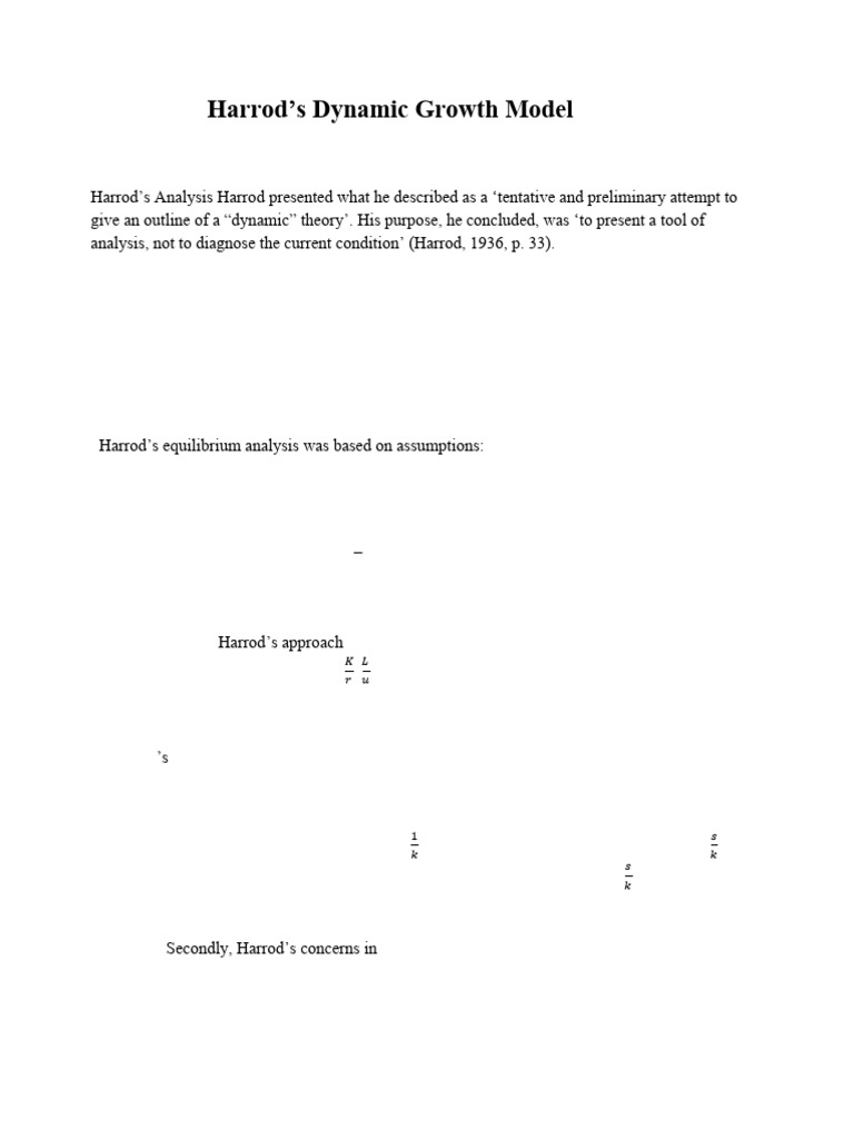 Harrod Model | PDF
