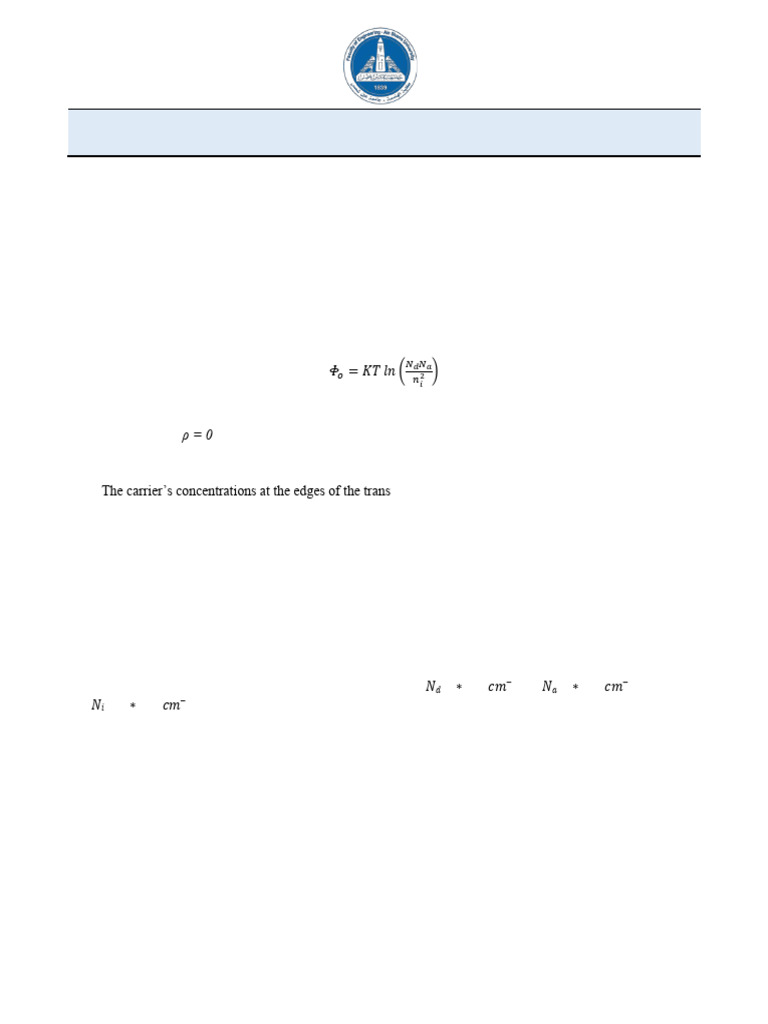 Sheet (2) (PN Junction) | PDF | P–N Junction | Science & Mathematics
