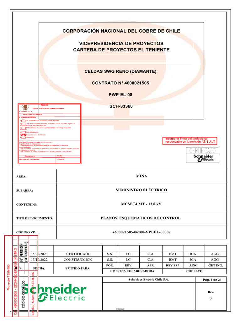 VPLEL 00002, Planos de Control MCset4, Rev.0 | PDF