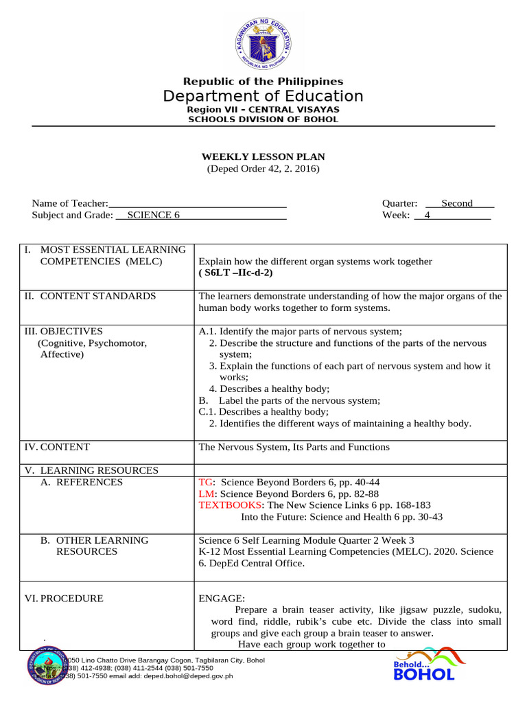 Sci6_PROTOTYPE-LESSON-PLAN_Q2_WK4 | PDF