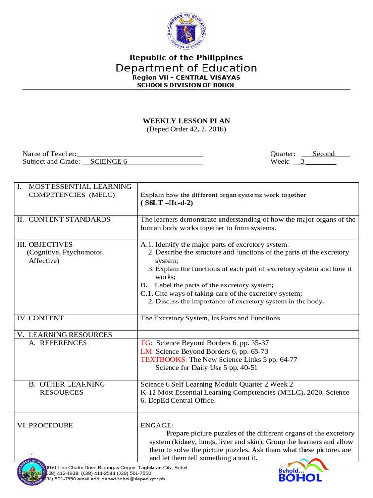 Sci6 PROTOTYPE-LESSON-PLAN Q2 WK3 | PDF