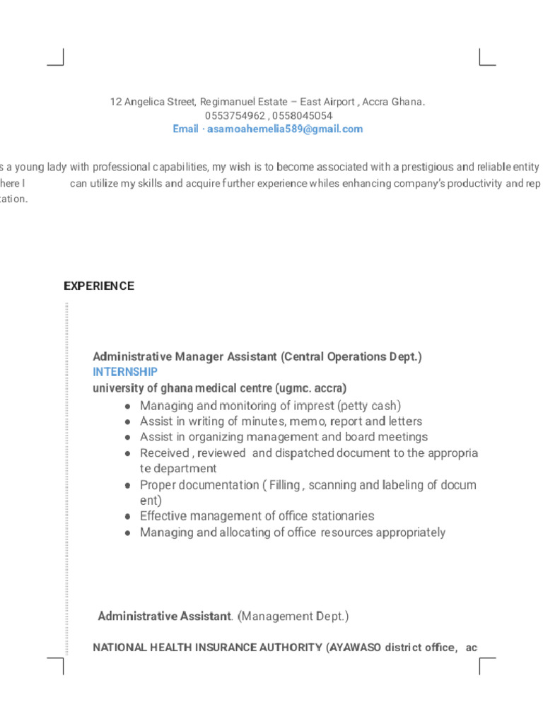 Emelia Asamoah CV Final 2 - Phoenix | PDF