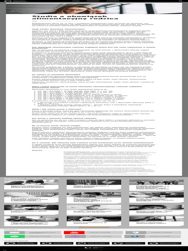 Studia A Obowiązek Alimentacyjny Rodzica - Uniwersytet SWPS | PDF