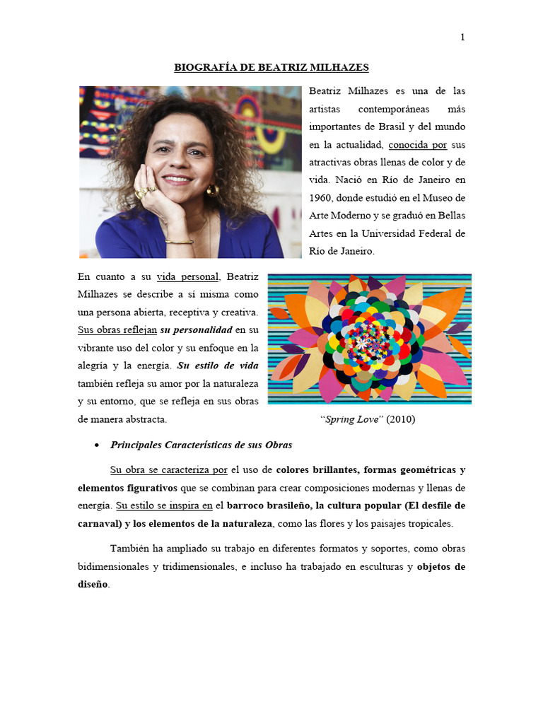 Beatriz Milhazes - Biografía y Actualidad | PDF