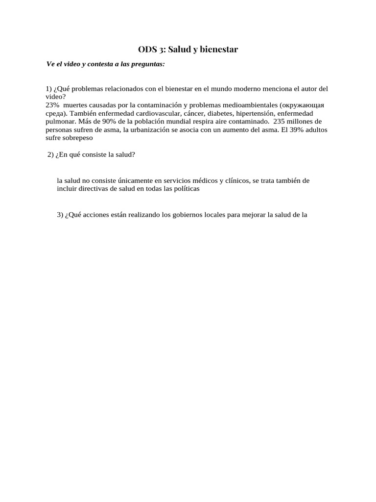 ODS 3 - Salud y Bienestar | PDF | Ciencia y matemáticas