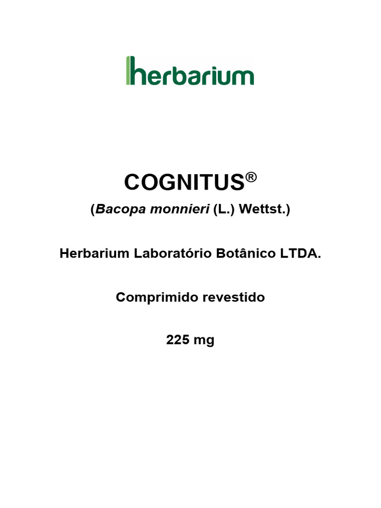 Bula Cognitus 225mg Com 60 Comprimidos Sanofi 26370 | PDF