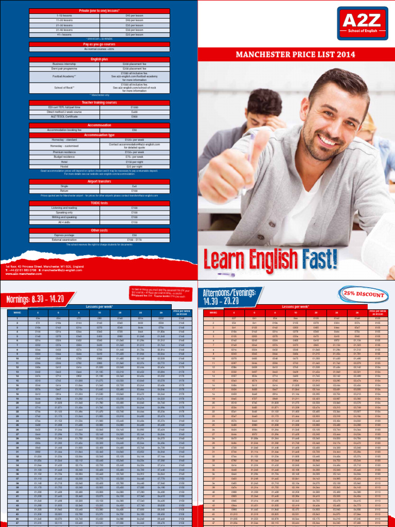Manchester A3 Folded Price List | PDF
