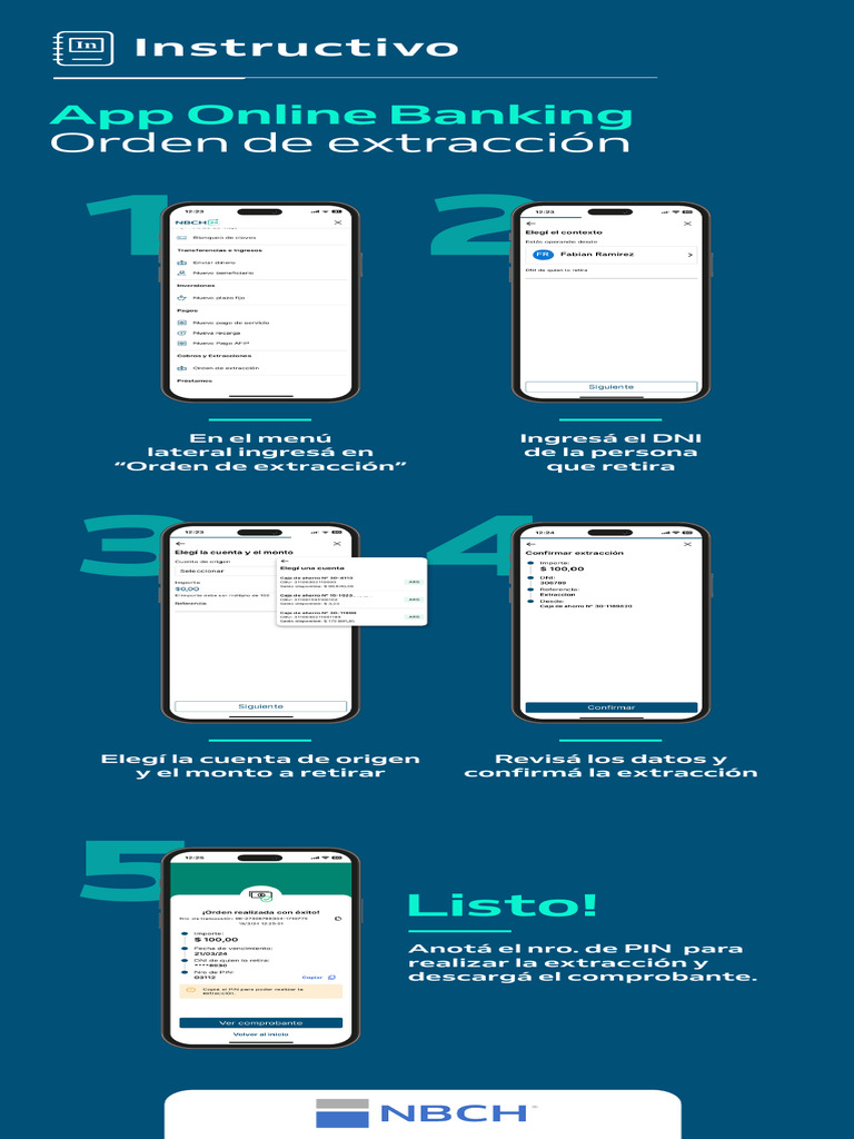APP Online Banking Orden de Extraccion | PDF