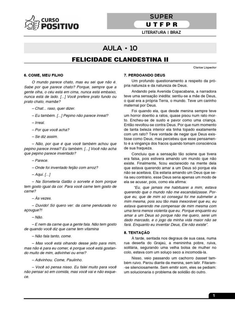Literatura Aula 10 Professor Braz | PDF