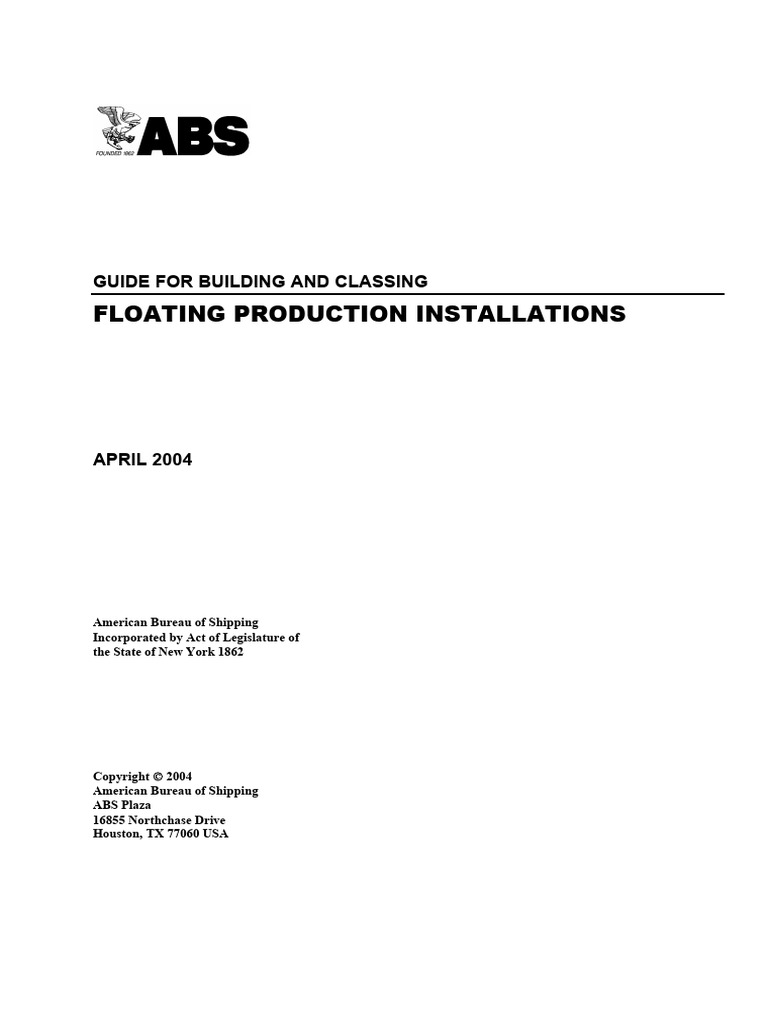 ABS Guide For FPSO | PDF