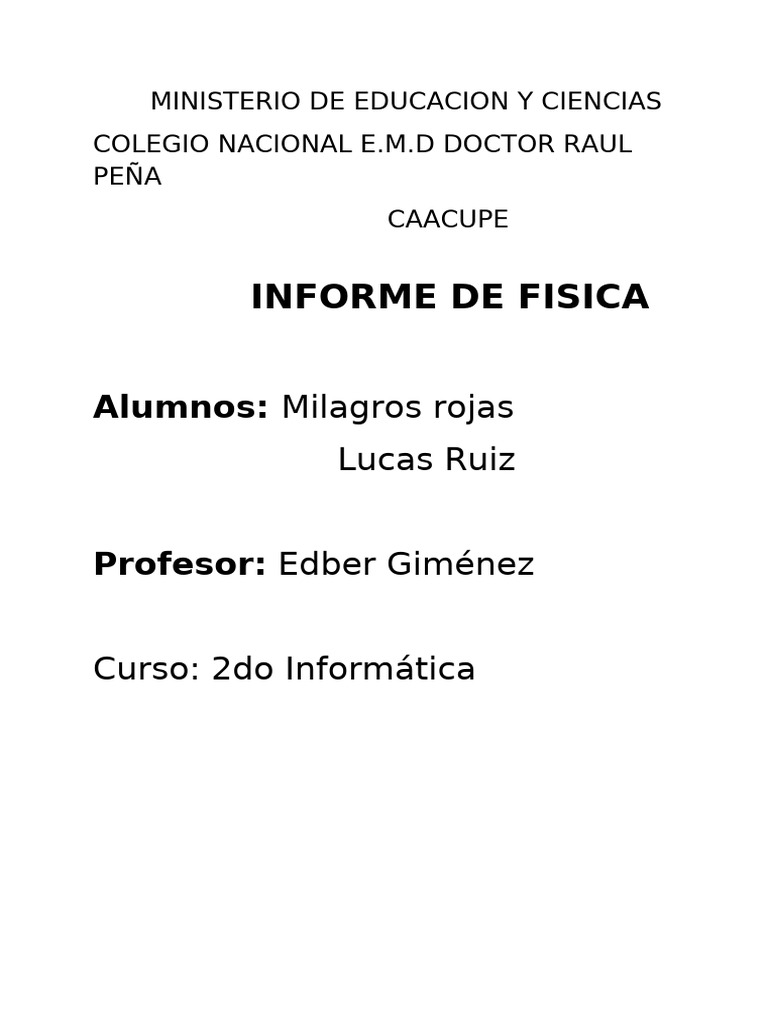 Fisica Informe | PDF