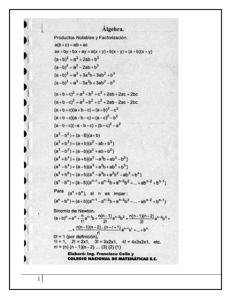 Formulario de Matemáticas | PDF