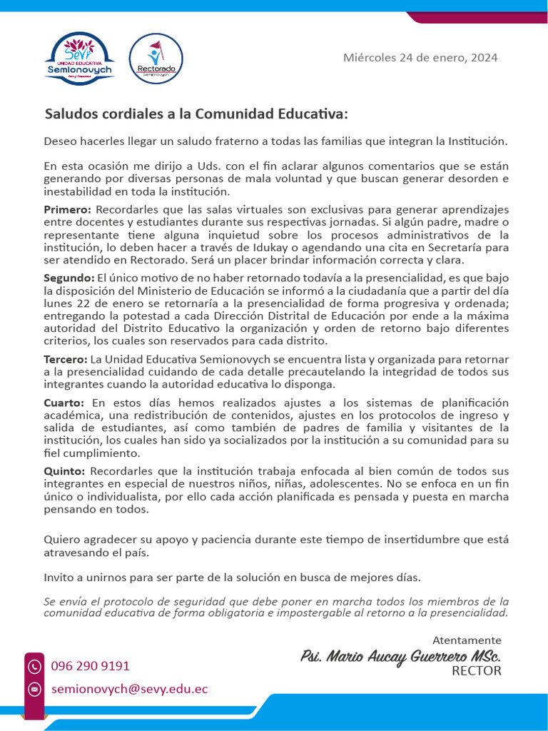 Carta Rector 3 | PDF