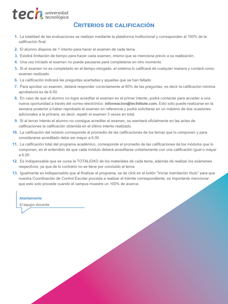 Criterios de Calificación | PDF