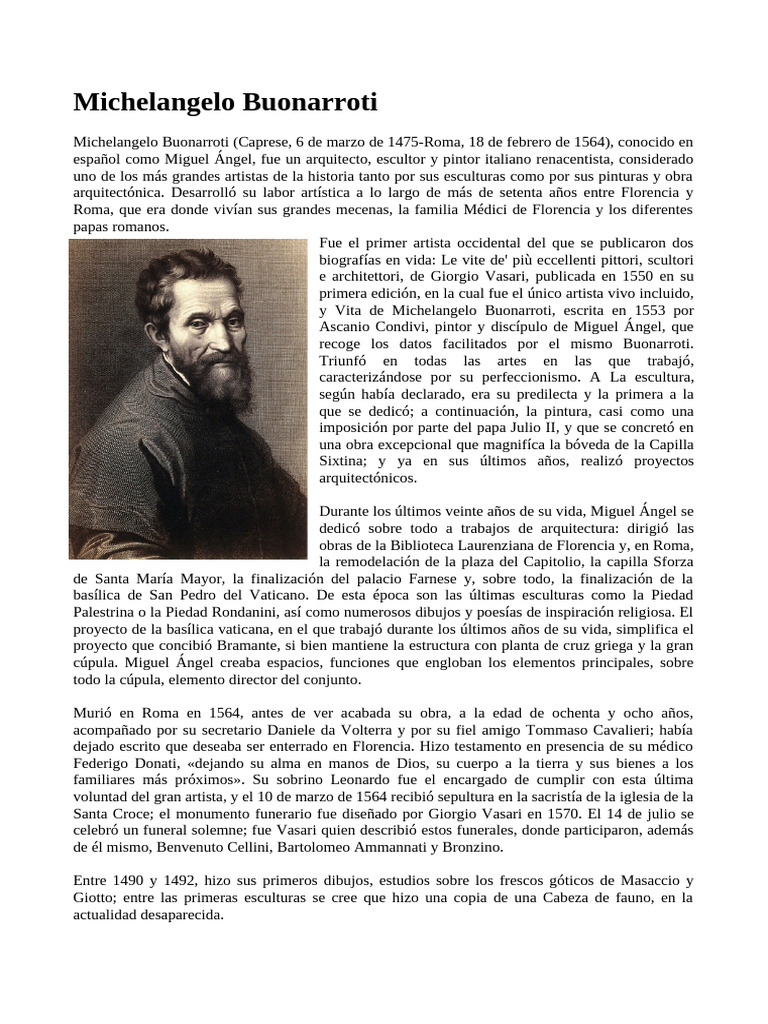 Michelangelo Buonarroti | PDF