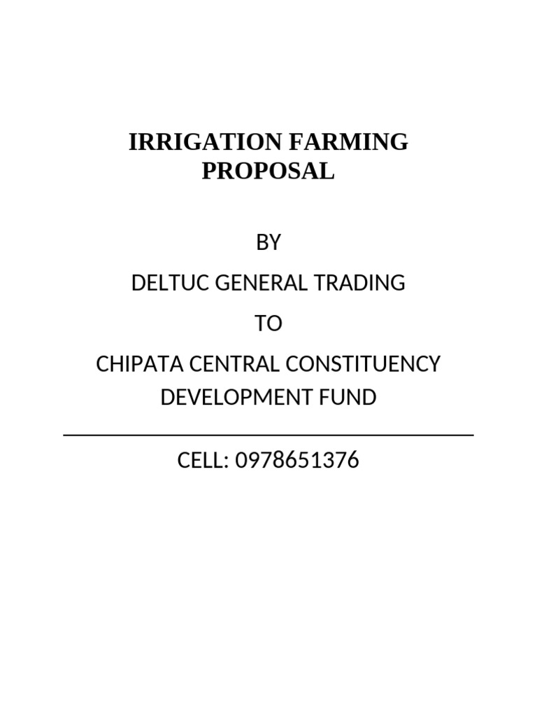 Irrigation Proposal 2024 | PDF