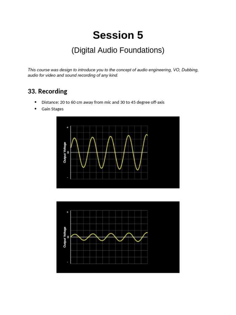 Session 5 (Digital Audio Foundations) | PDF