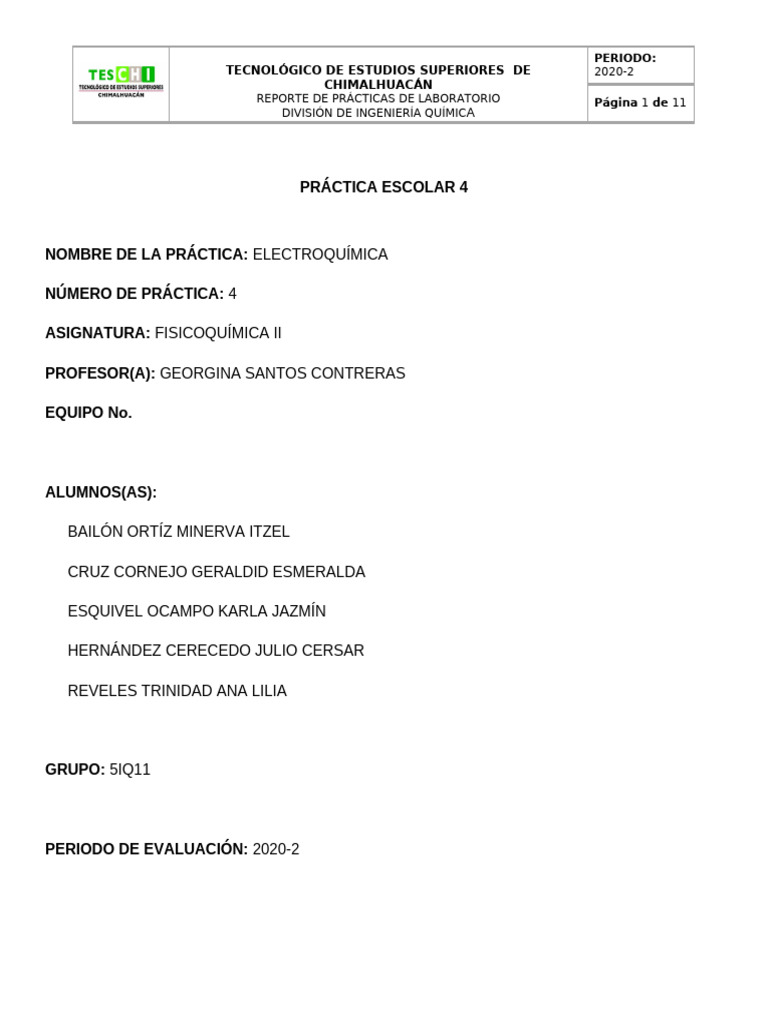 Practica Electroquimica | PDF